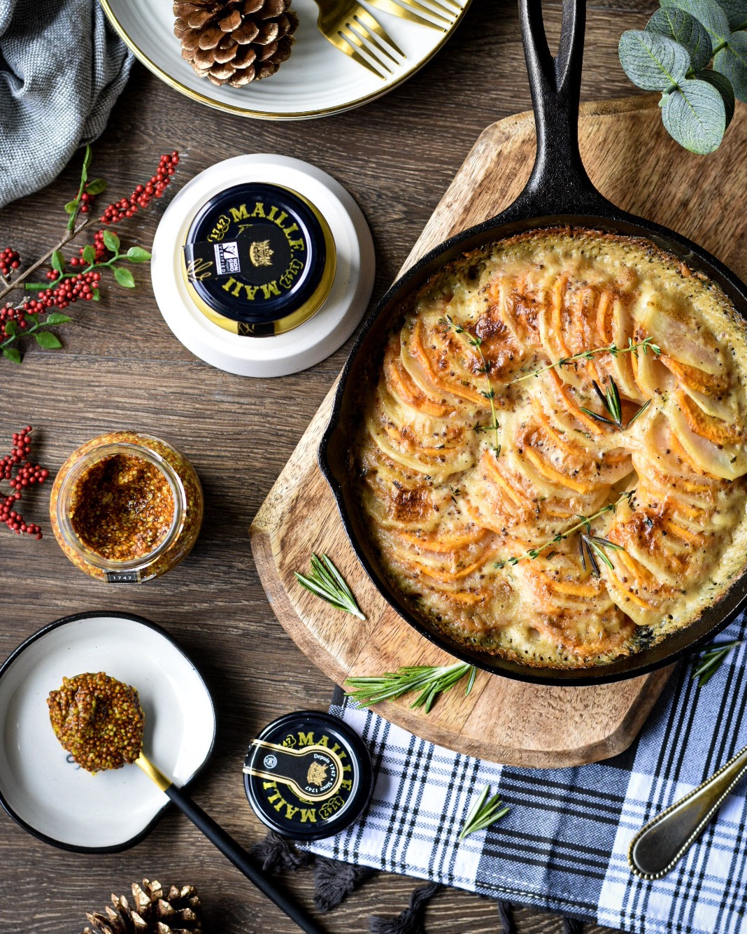 Two-Potato Gratin with Maille Mustard - UncomplicatedChef
