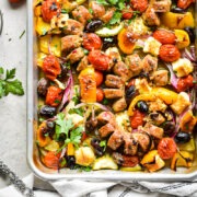 Greek Sausage Sheet Pan Dinner - UncomplicatedChef