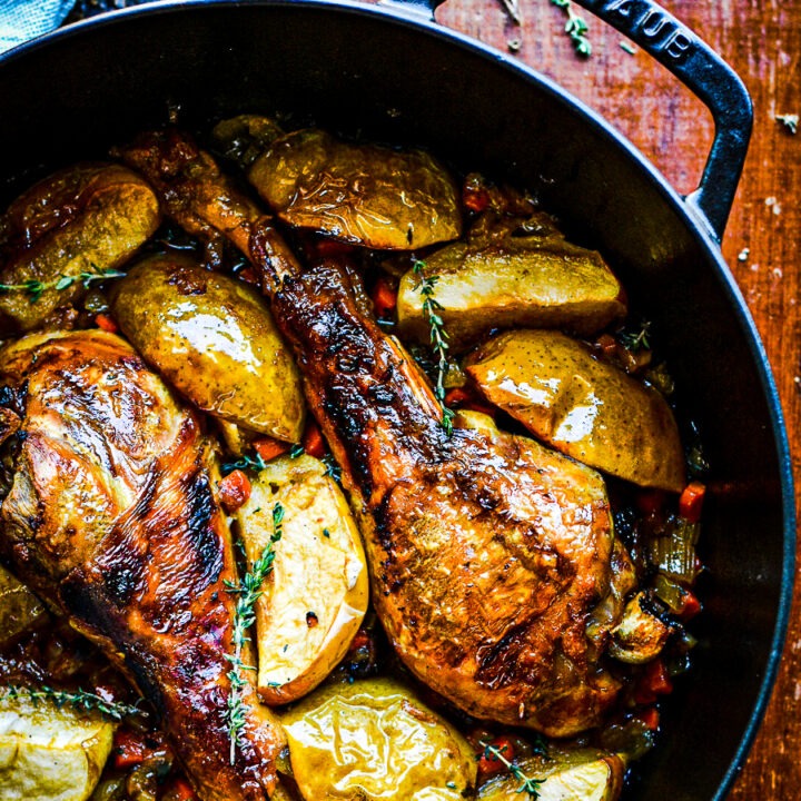 Braised Turkey Legs with Apples - UncomplicatedChef