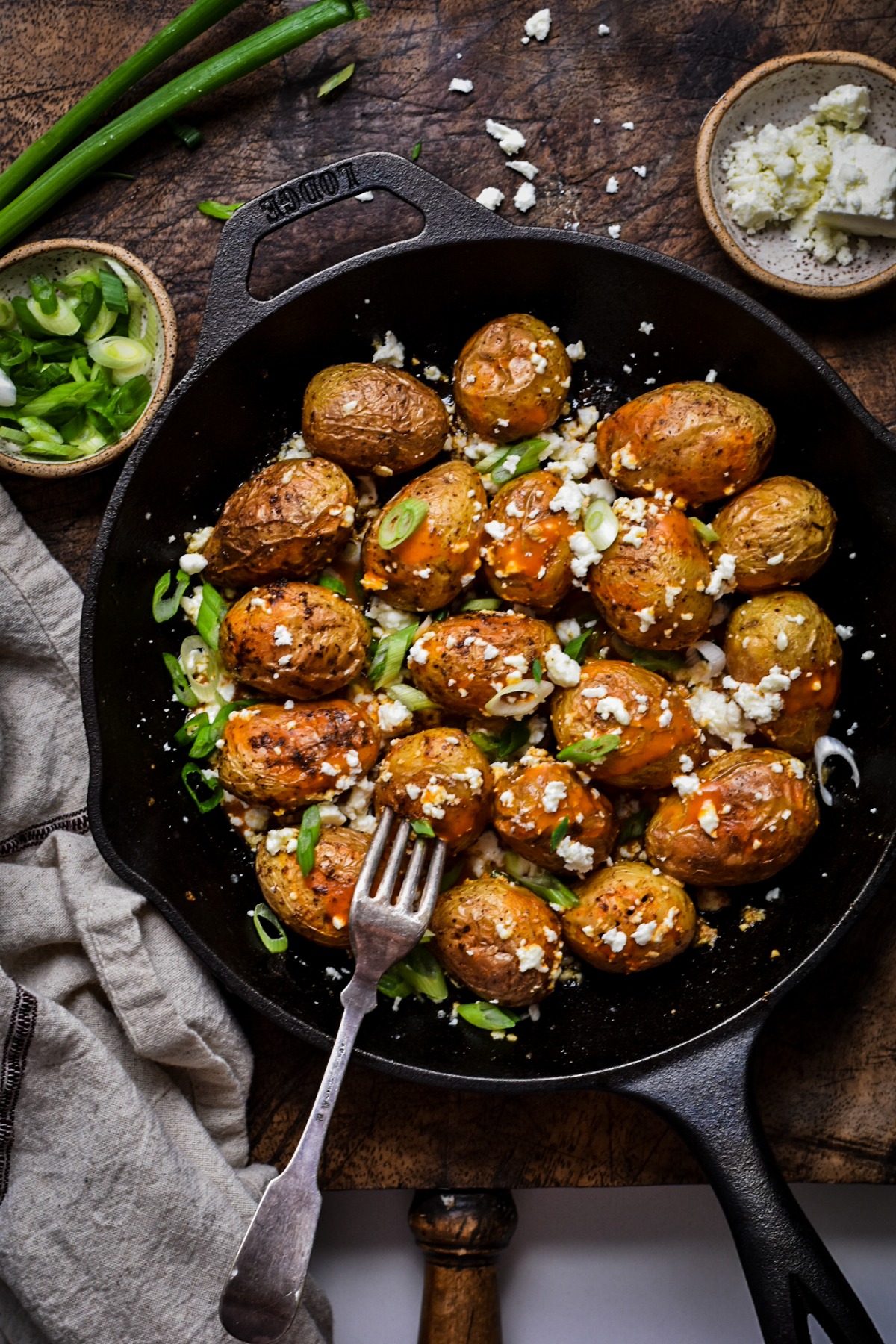 Roasted Buffalo and Feta Potatoes - UncomplicatedChef
